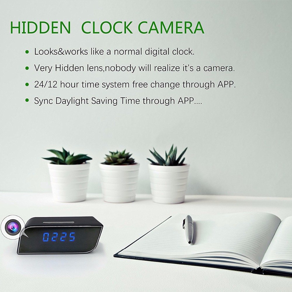 Top WiFi Mini Table Clock Hidden Camera 1080P HD Spy World