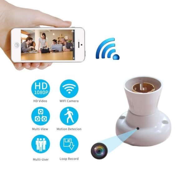 2 in 1 Spy Bulb Holder Camera for Home Spy World
