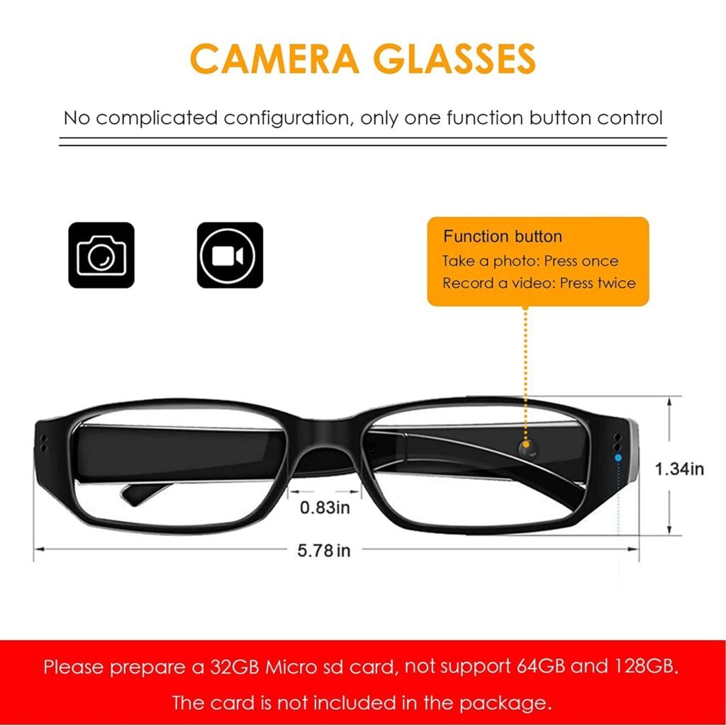 Trending 70P Pinhole Spy Camera Glasses Eyewear Spy World