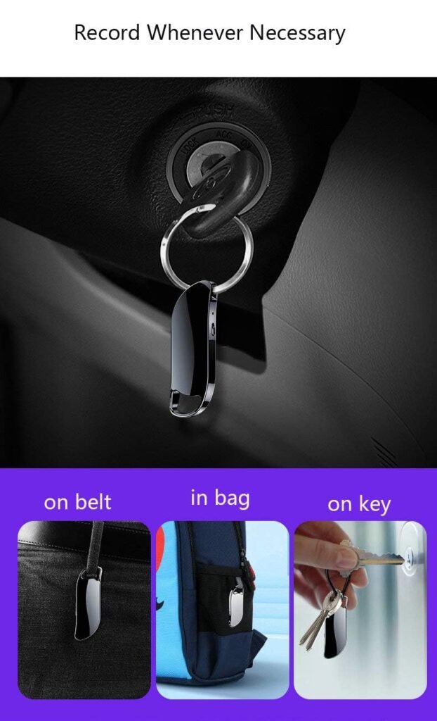 Spy Keychain Voice Recorder, 20Hours Battery Backup with Sensitive ...